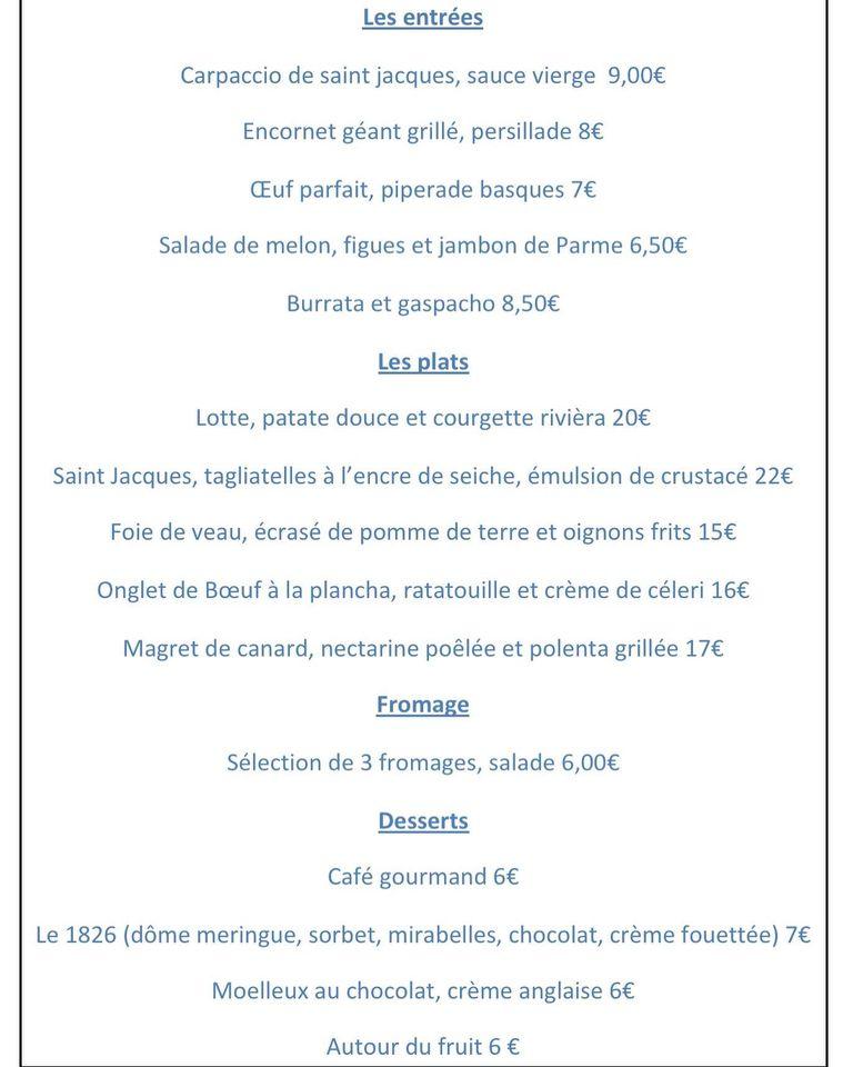 Menu at Le Moulin 1826 - Restaurant et Chambres d'hôtes, Houdan