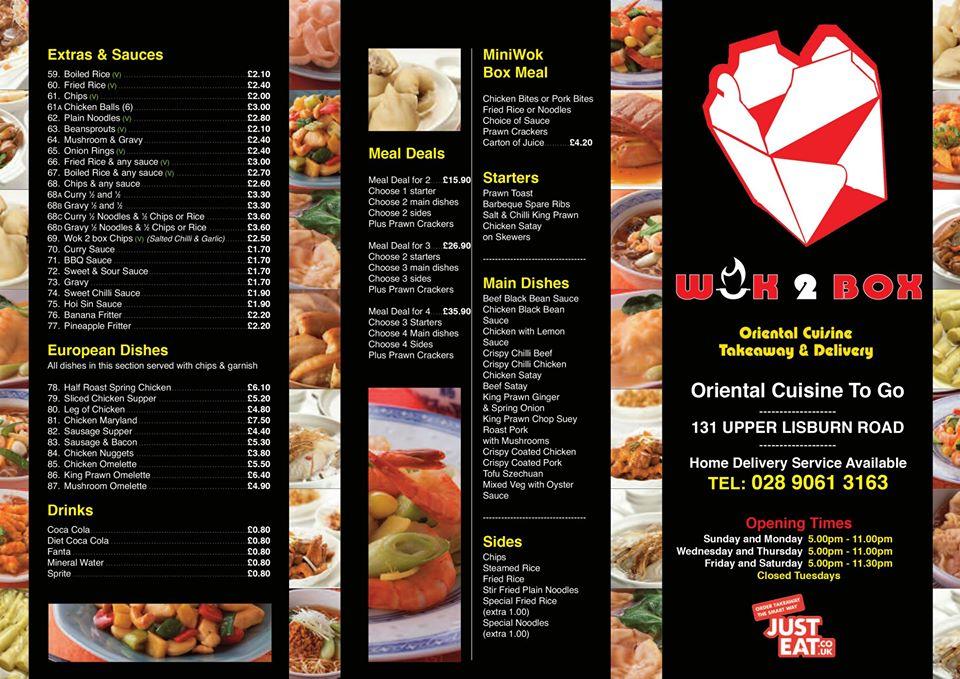Menu at Chi Chi Asian kitchen restaurant, Belfast, 131 Upper Lisburn Rd