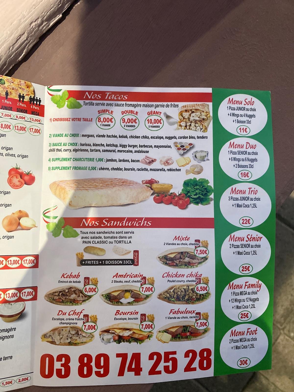 Menu au ALLO PIZZA THANN restaurant, Thann