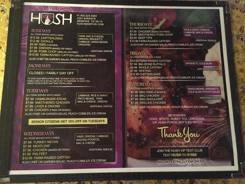 Carta de Hush Memphis, Memphis