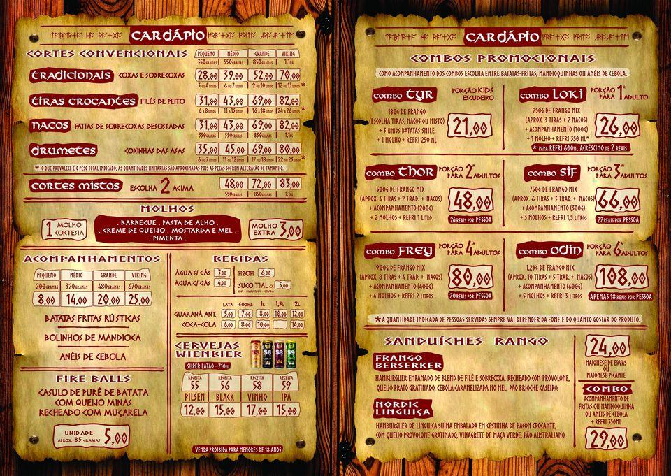 Carta del restaurante RANGO NO BALDE - Frango Frito Crocante, Montes Claros