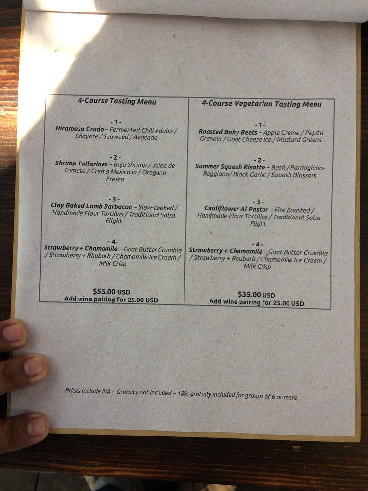 Menu at Animalón restaurant, Guadaloupe
