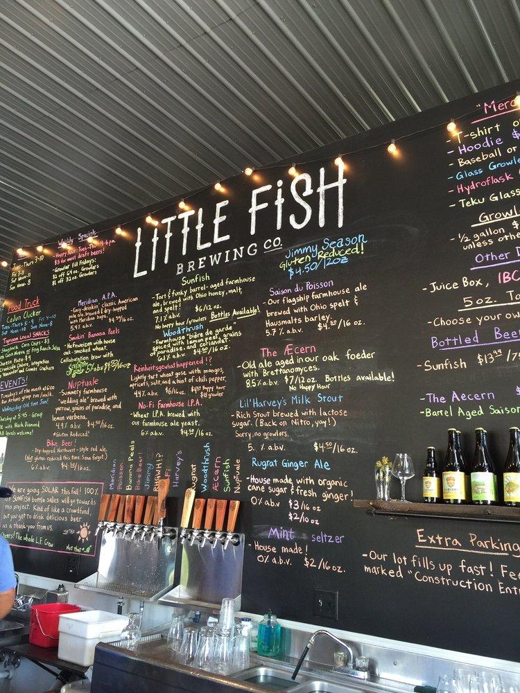 Menu at Little Fish Brewing Company pizzeria, Athens