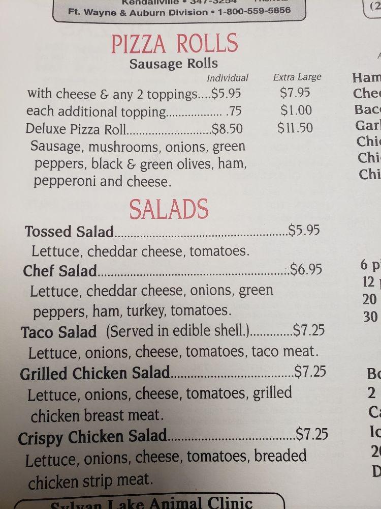 Menu at Pepperoni's Pizza pizzeria, Rome City