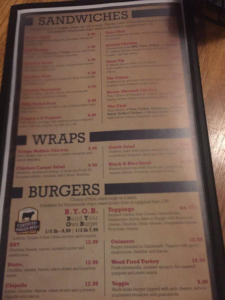 Menu at Red Bridge Tavern pub & bar, East Providence