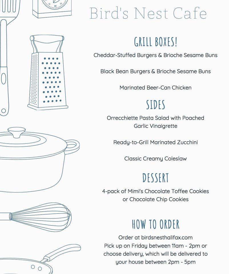 Menu at Bird's Nest Cafe + Catering, Halifax