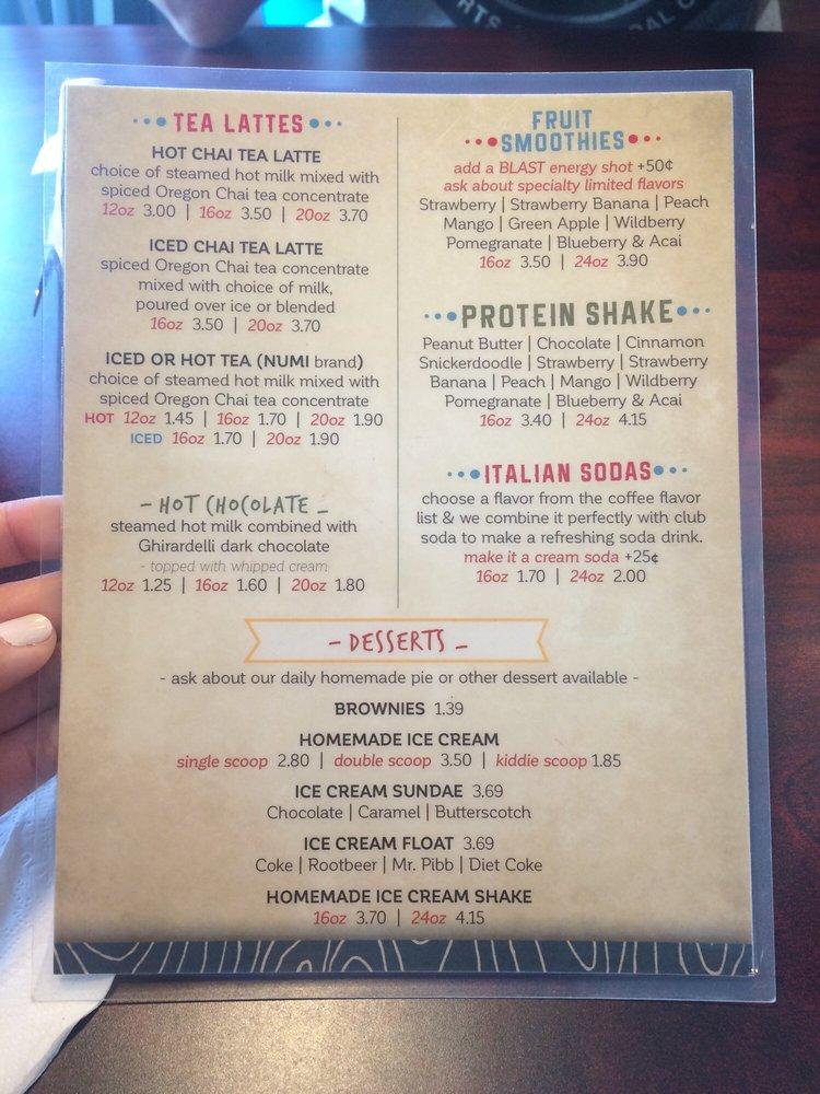 Menu at Cosmic Cafe, Warsaw, 504 Main St