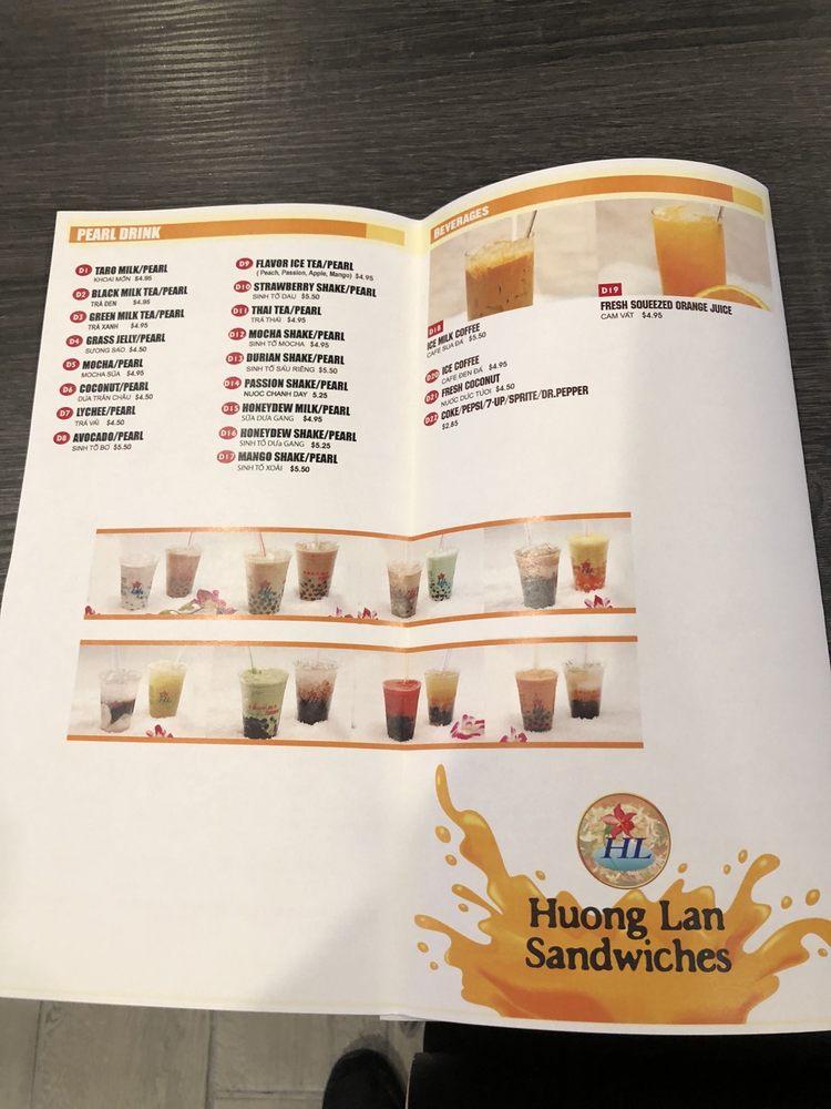 Menu at Huong Lan Sandwiches restaurant, Folsom