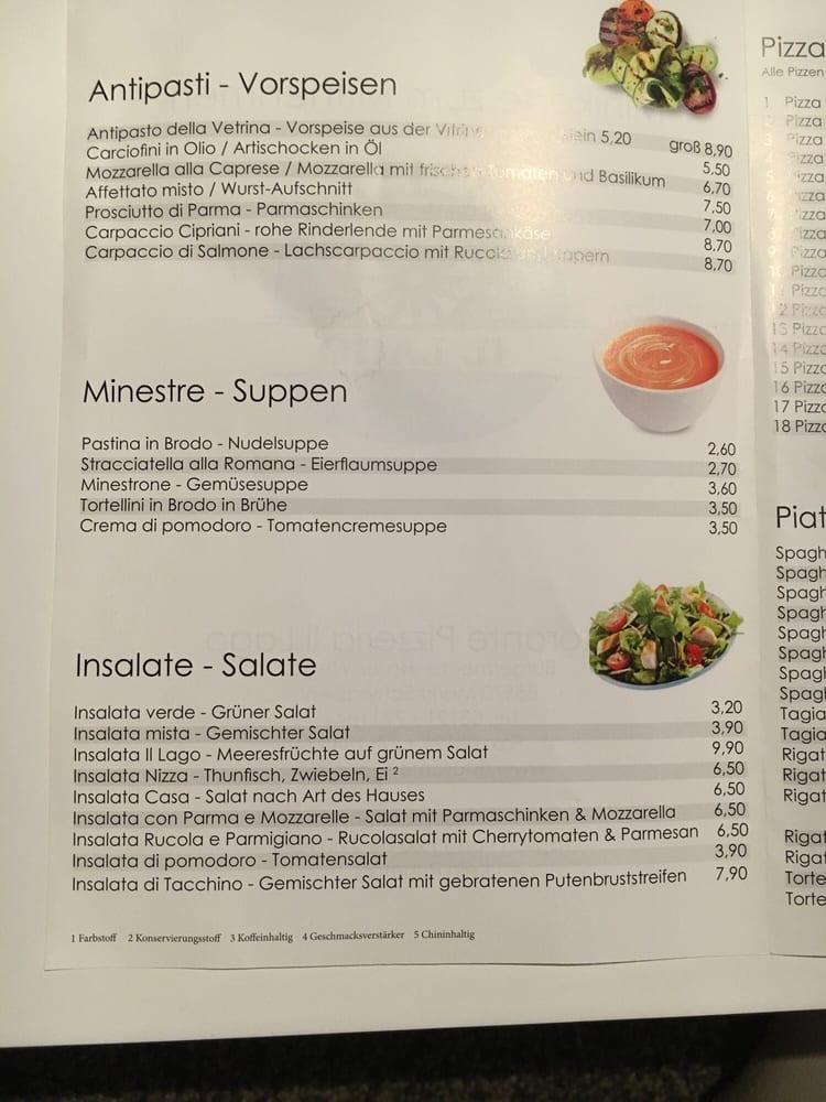 Menu at Ristorante Pizzeria Il Lago, Markt Schwaben