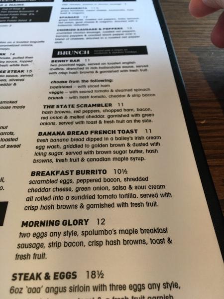 Menu at State & Main pub & bar, London
