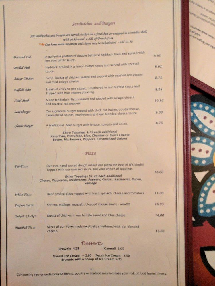 Menu at Zottola's Pub and Eatery, Curtisville
