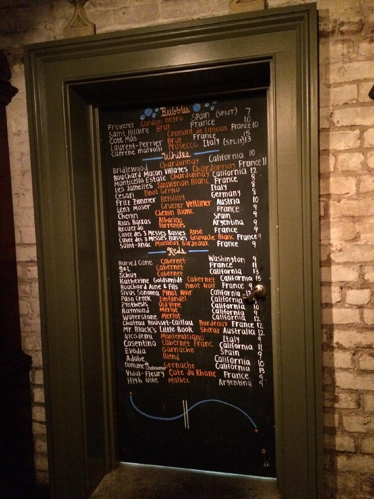 Menu at Circa 1875 pub & bar, Savannah