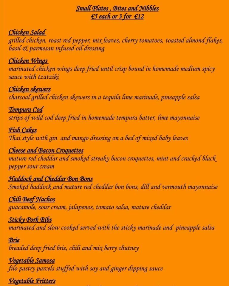 Menu at Crave restaurant, Navan