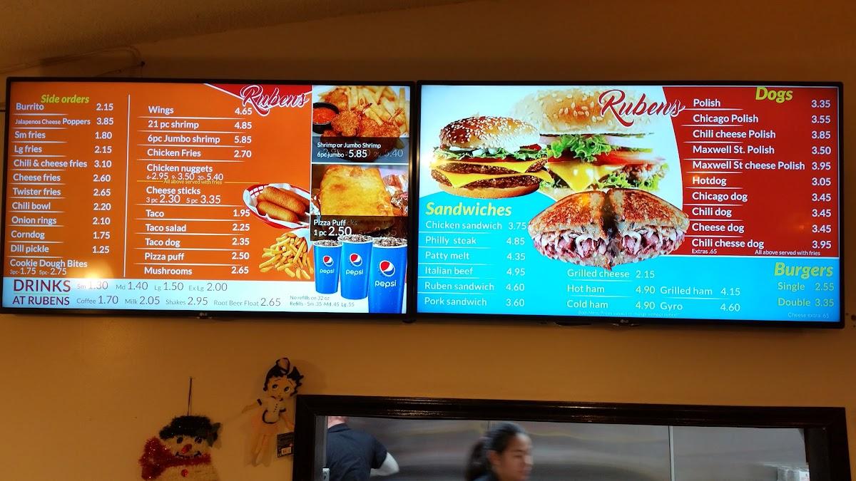Menu at Ruben's Restaurant, Lake Station