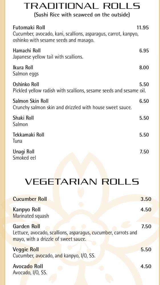 Menu at Yu-Mi Sushi Cafe, Palm Beach Gardens, FL A1AAlt #207