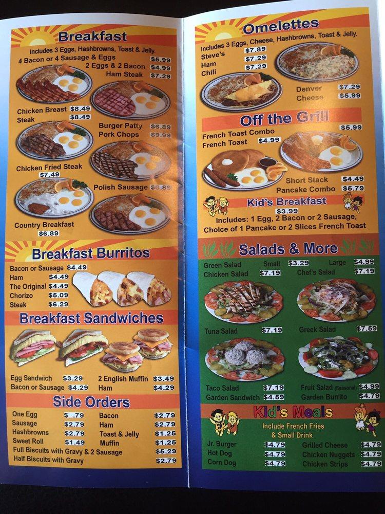 Menu at Steve's Jr Burgers restaurant, Hemet