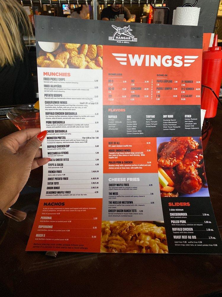 Menu at Hangar of Agawam pub & bar, Agawam