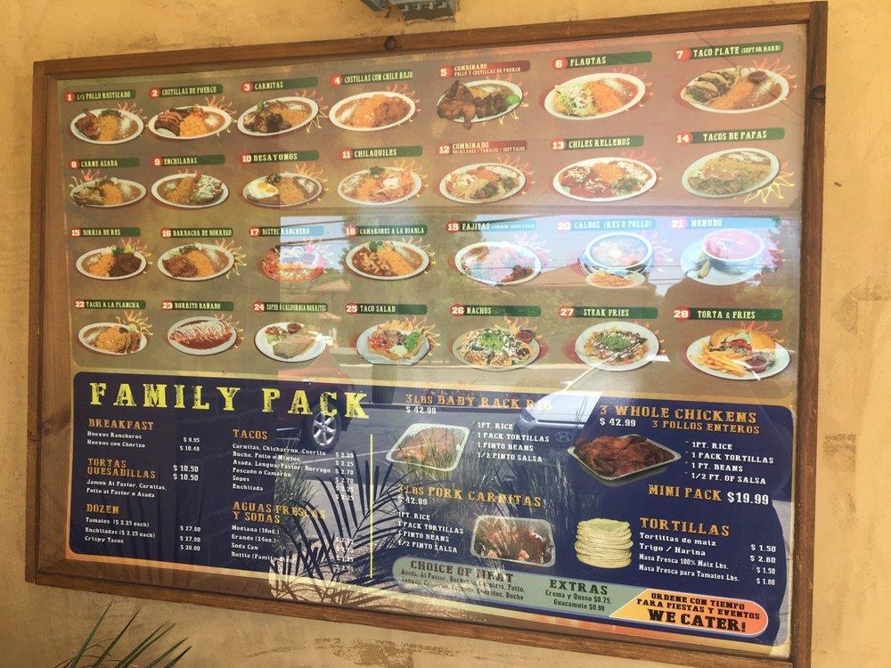 Menu at Mercado del Sol restaurant, Concord