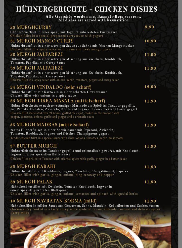 Speisekarte von Bombay Garden Indian Restaurant and Bar, Leimen