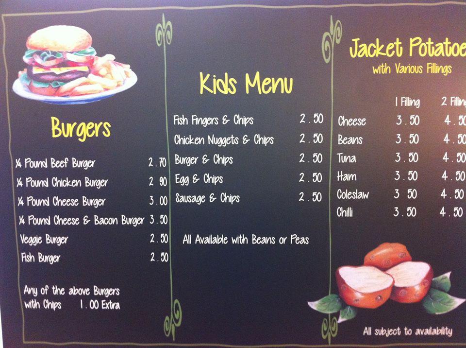 Menu at Morton's Cafe, Luton