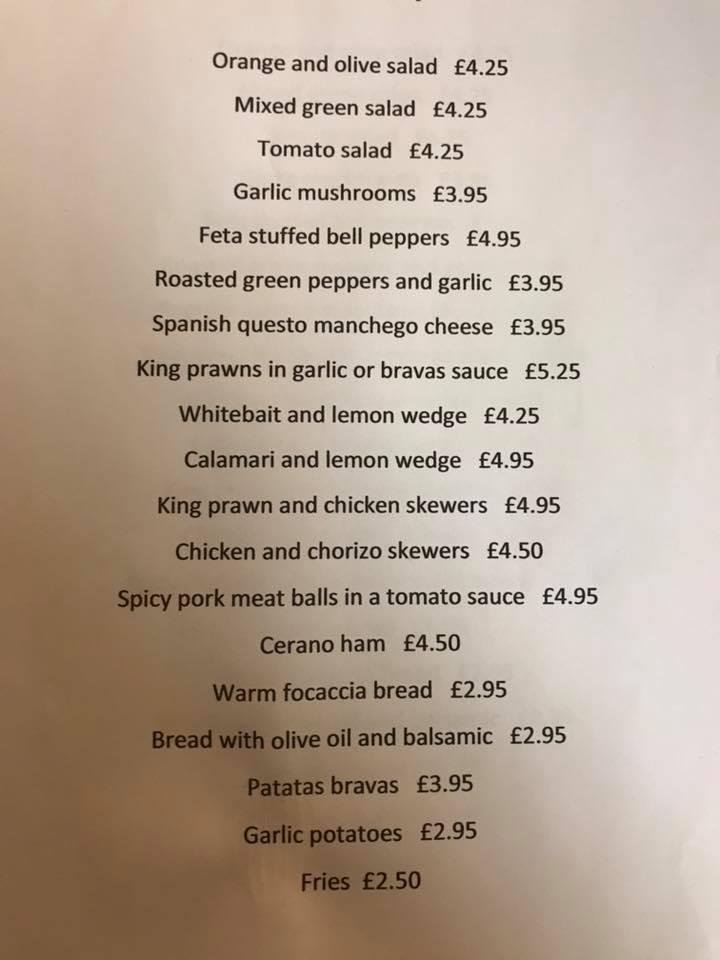 Menu at Abadam Arms pub & bar, Porthyrhyd, Porthyrhyd