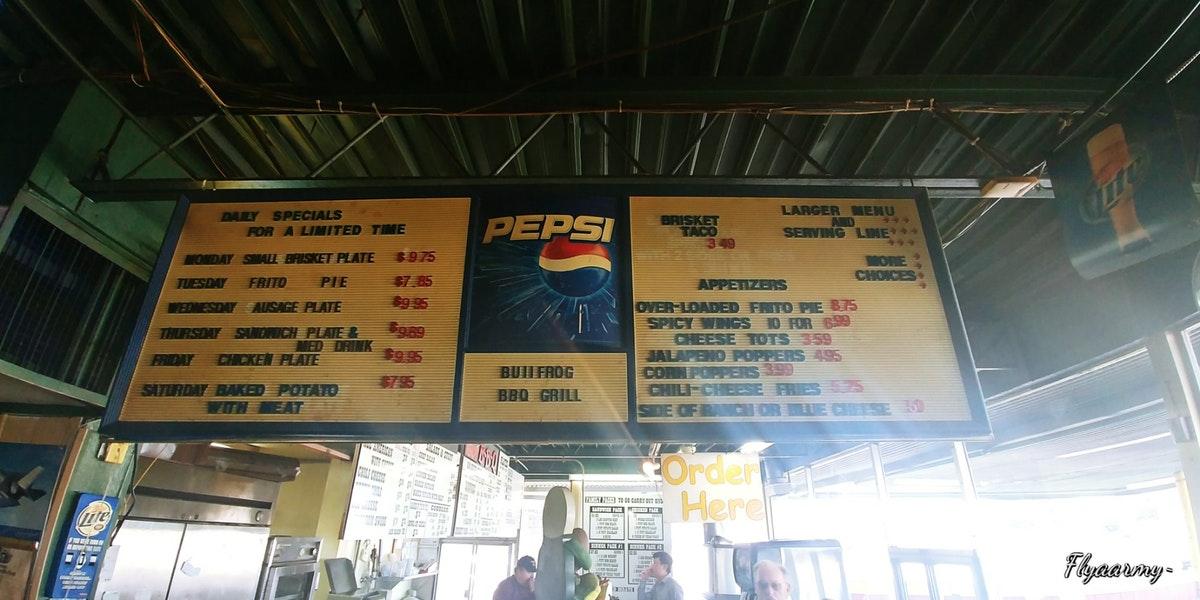 Menu at Bullfrog Grill BBQ, Fort Worth