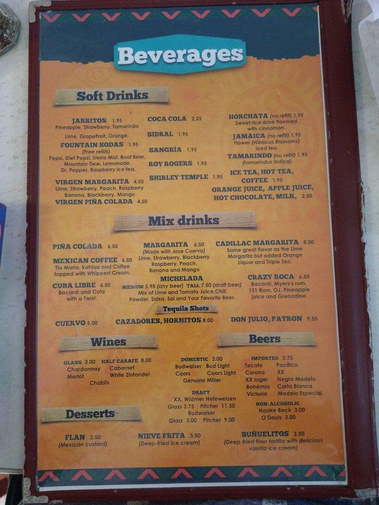 Menu at La Roca restaurant, Lincoln City, US-101