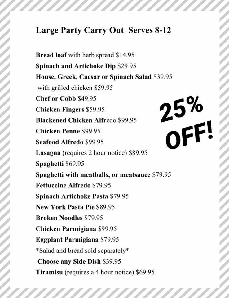 Menu at Papa Ron's Pizza & Italian Steakhouse, Monteagle