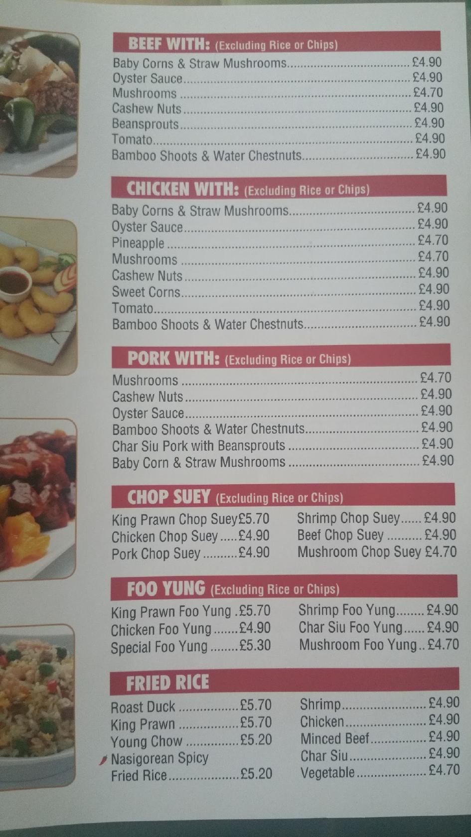 Menu at House of Mr Li fast food, Sutton Coldfield