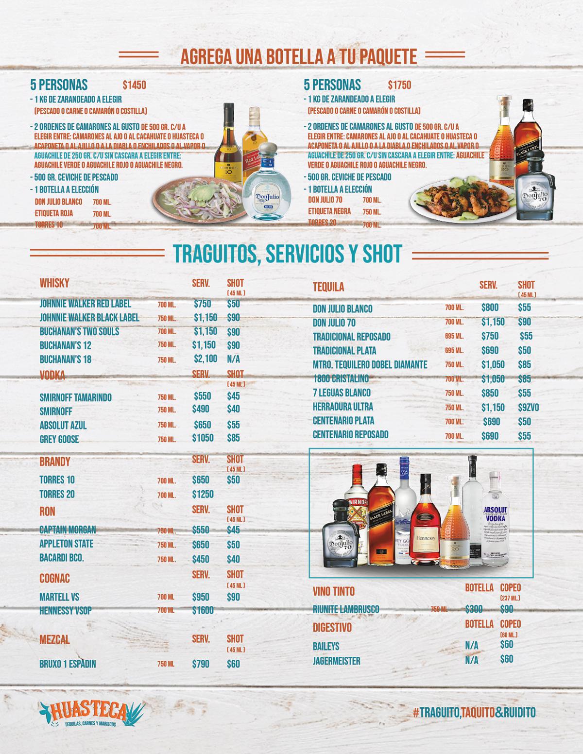 Carta del restaurante Huasteca Tepic, Tepic