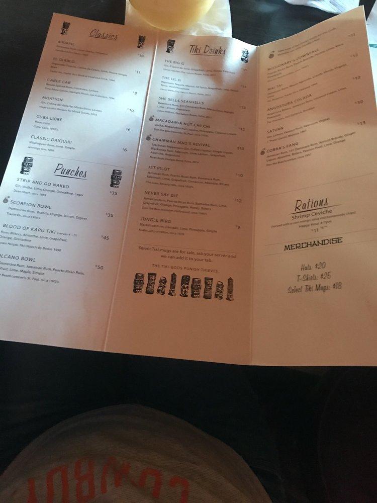 Menu at Saturn Room pub & bar, Tulsa