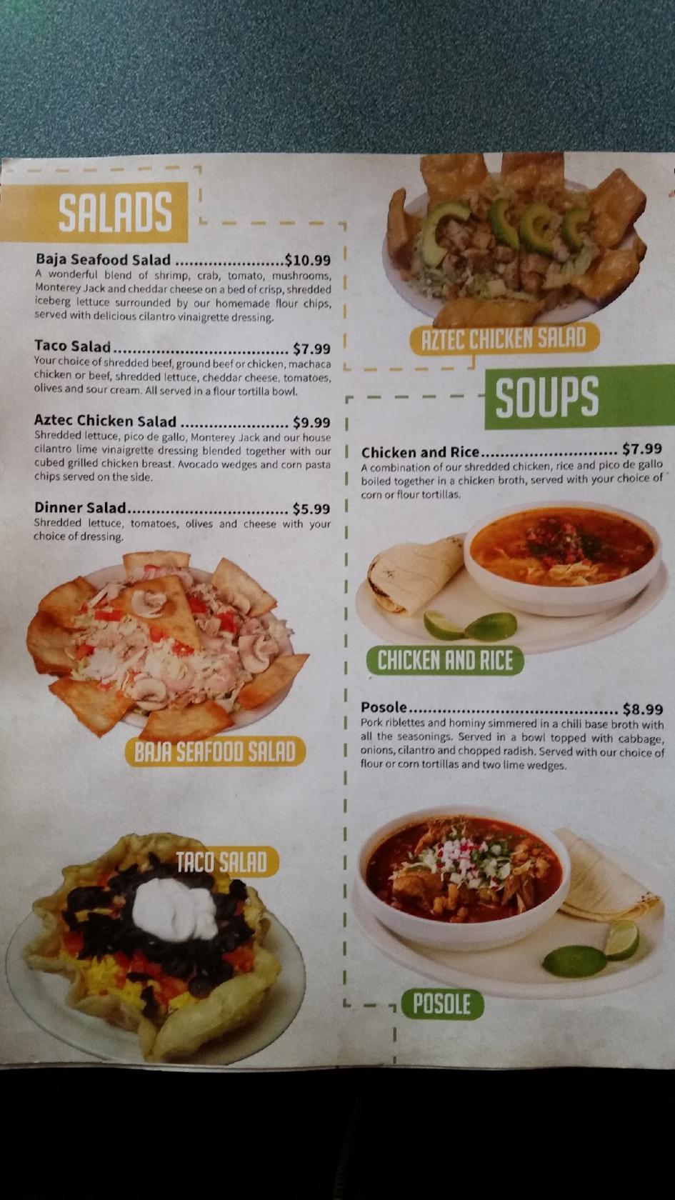 Menu at Senor Iguanas restaurant, Pocatello