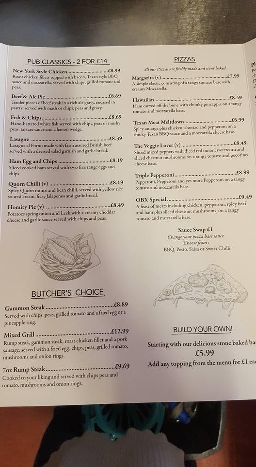 Menu at The Old Broken Cross pub & bar, Northwich