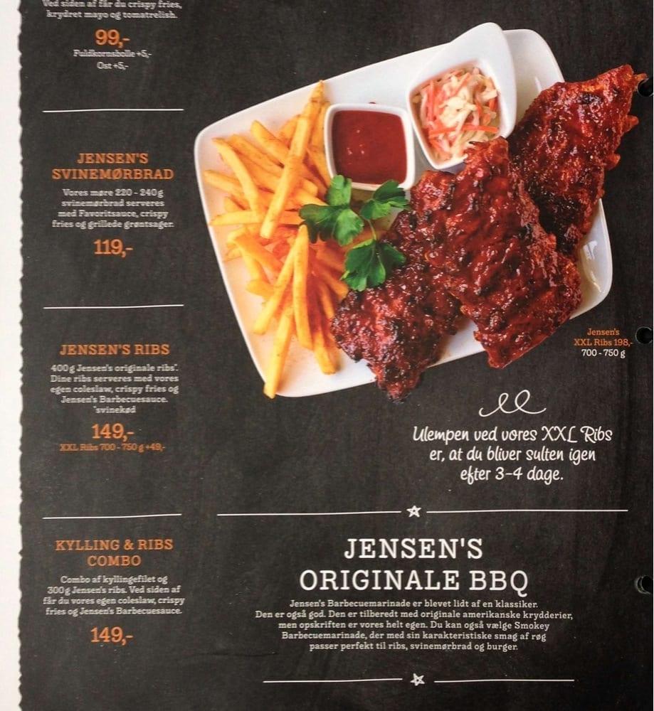 Menu at Jensens Bøfhus steakhouse, Hillerød