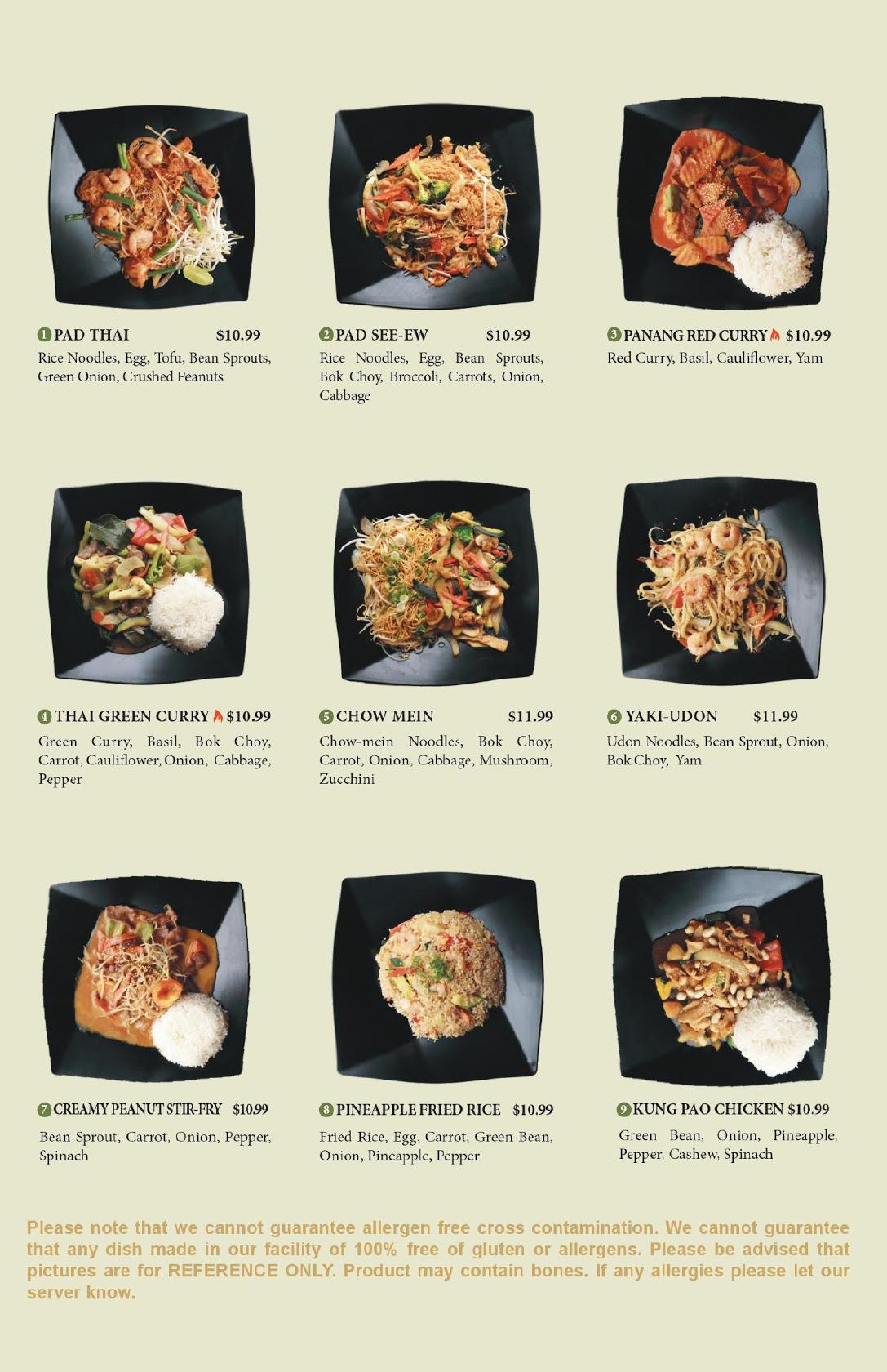 Menu at Panda Box restaurant, Kelowna