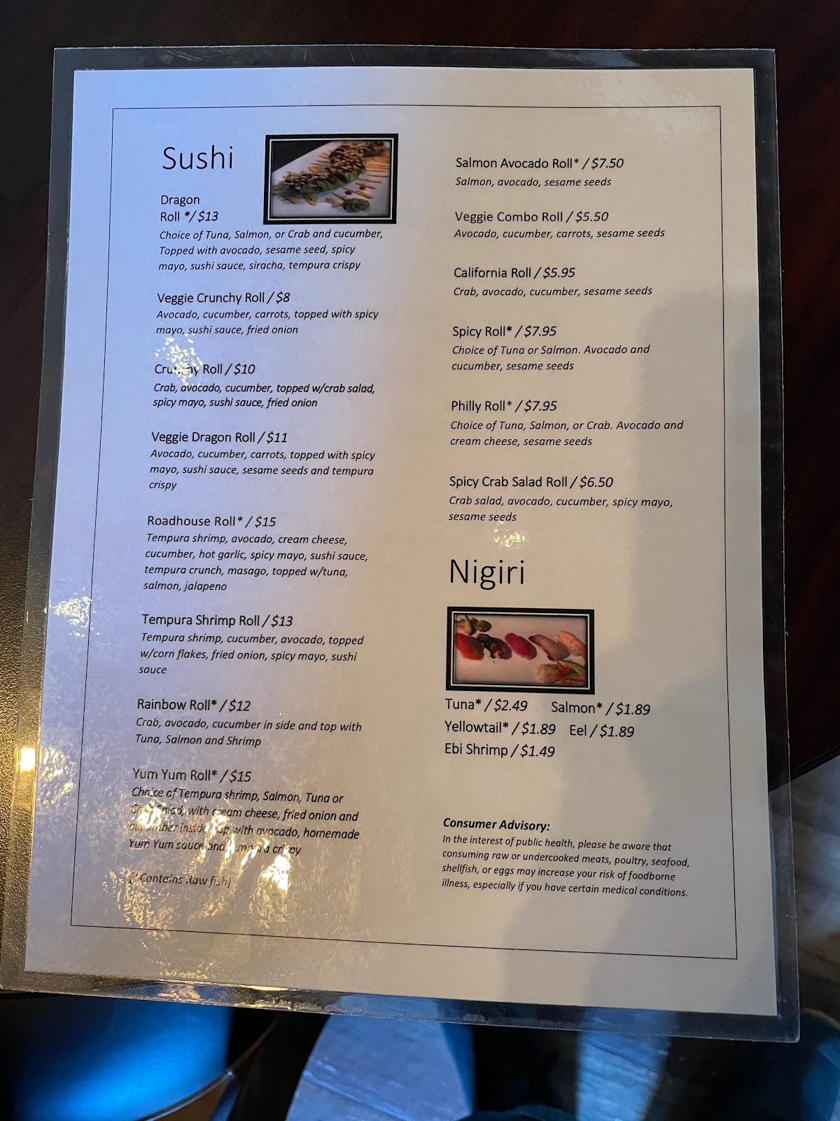 Menu at Prescott Roadhouse pub & bar, Prescott