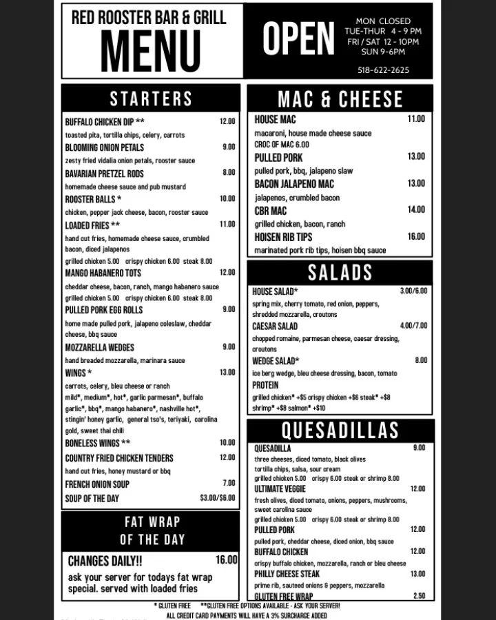 Menu at Red Rooster Bar & Grill, Cairo