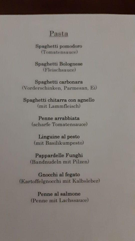Menu at Restaurant Da Bruno, Düsseldorf