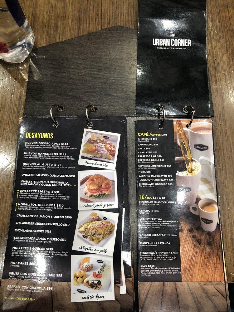 Menu at The Urban Corner restaurant, Mexico City, Av. Capitán Carlos ...