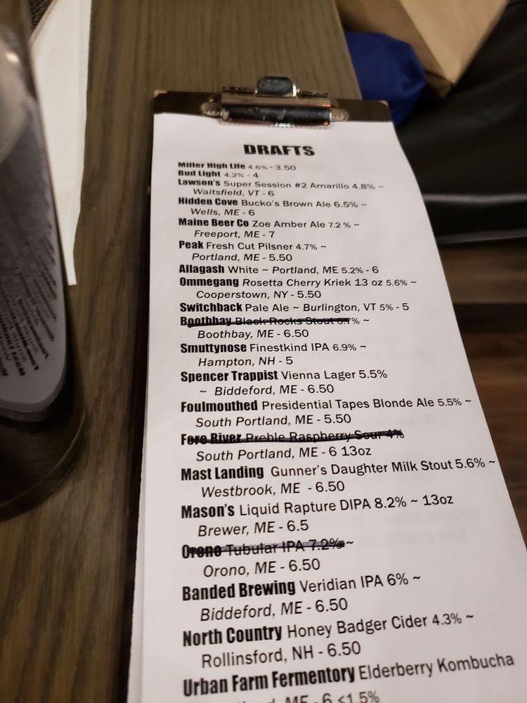 Menu at Garden Street Bowl pub & bar, Kennebunk