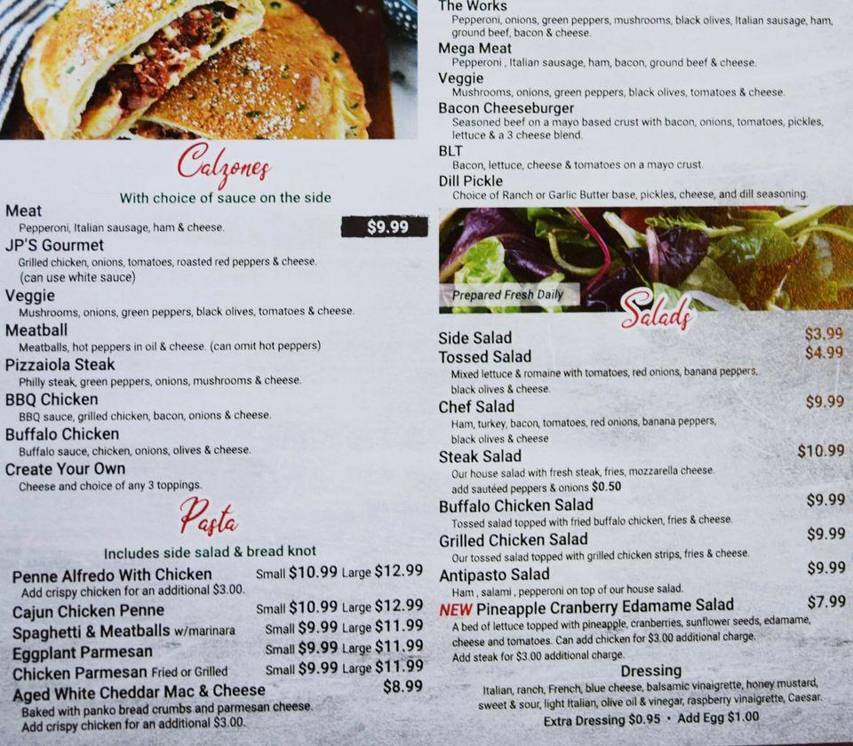 Menu at JP's Pizzeria & Grill, Calcutta