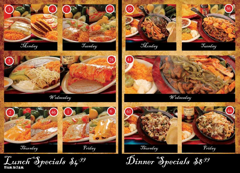 Menu at Valle's Mexican Restaurant, Waco