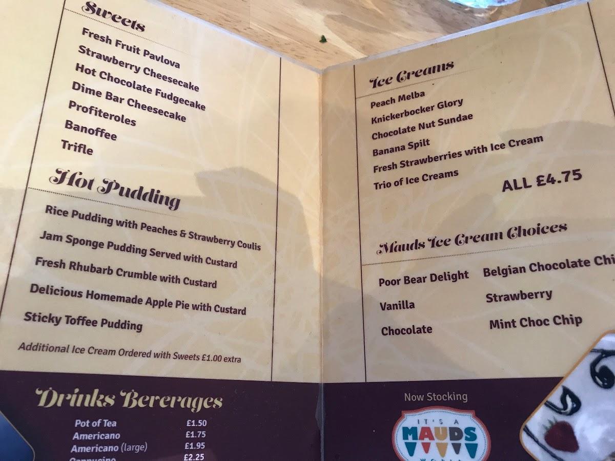 Menu at AJ's Diner restaurant, Crossgar