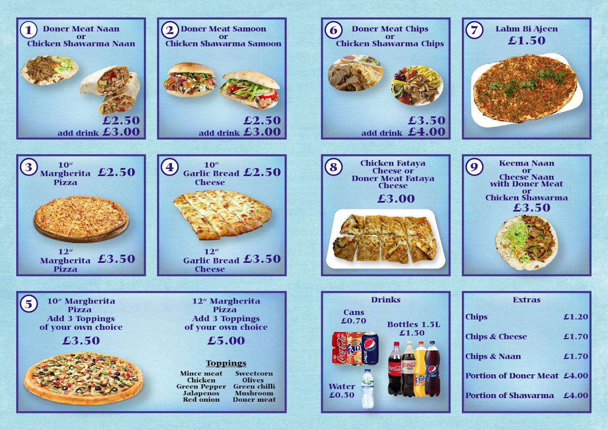 Menu at Fresh Naan restaurant, Stoke-on-Trent