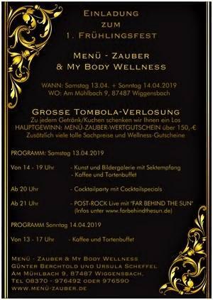 Speisekarte von Menü-Zauber restaurant, Wiggensbach