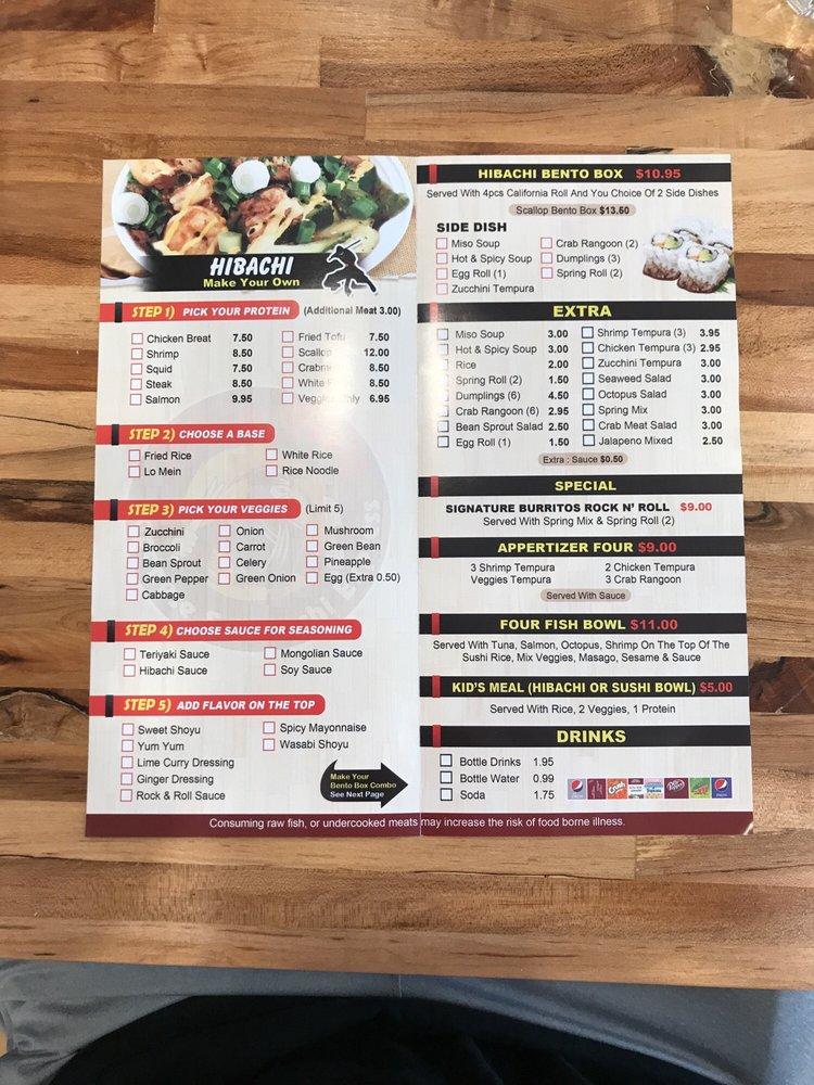 Menu at Ninja Grill Japanese & Hibachi Express restaurant, Cincinnati
