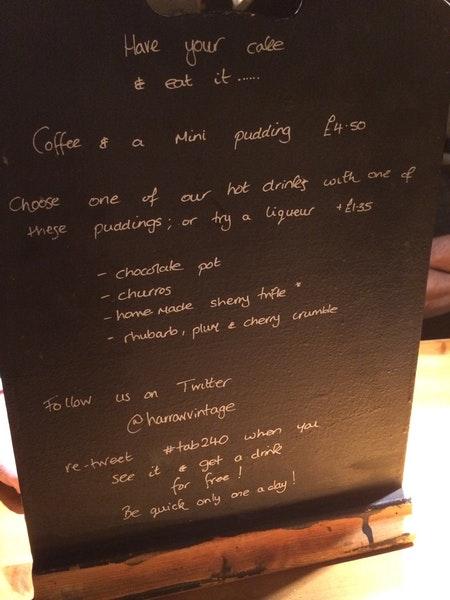 Menu at The Harrow Inn pub & bar, Warlingham, Surrey