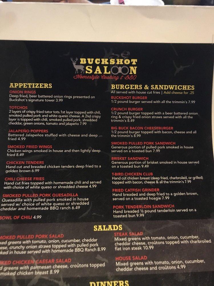 Menu at Buckshot Saloon Homestyle Cooking & BBQ, Kingdom City