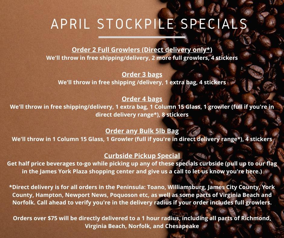 Menu at Column 15 Coffee restaurant, Williamsburg, 701 Merrimac Trail R