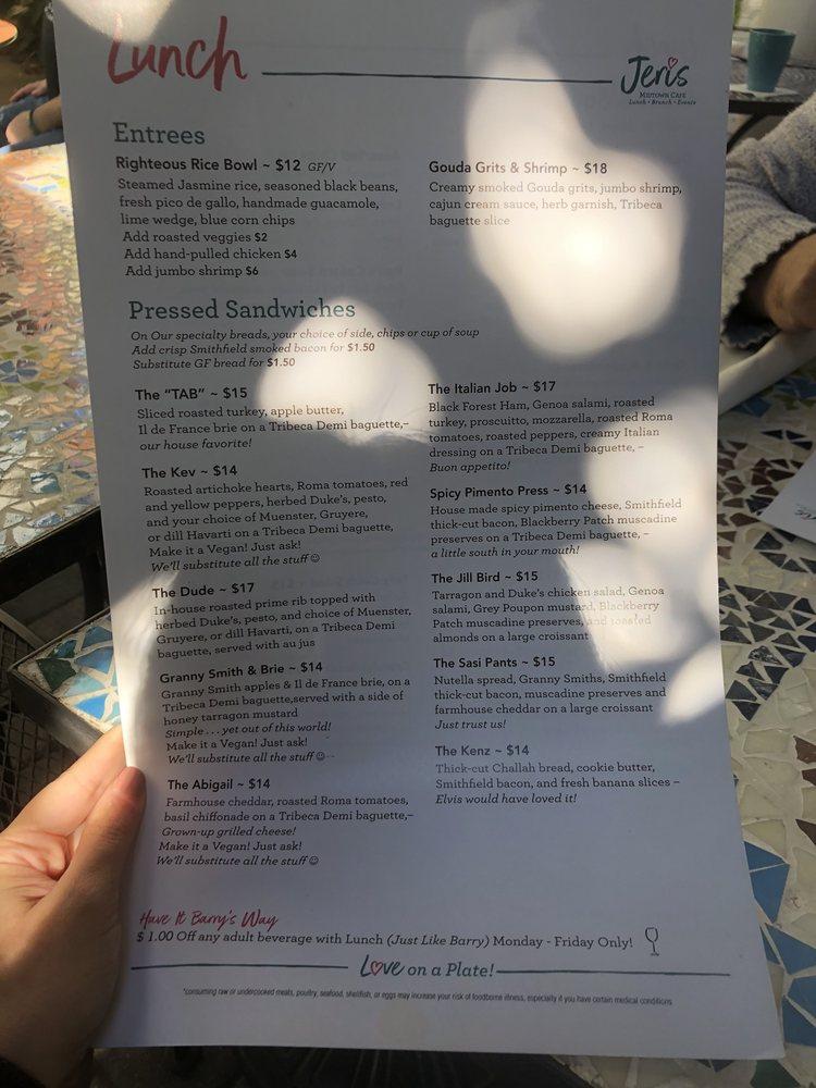 Menu at Jeri's (Eventful Kitchen) -Private Event Space & Catering cafe ...
